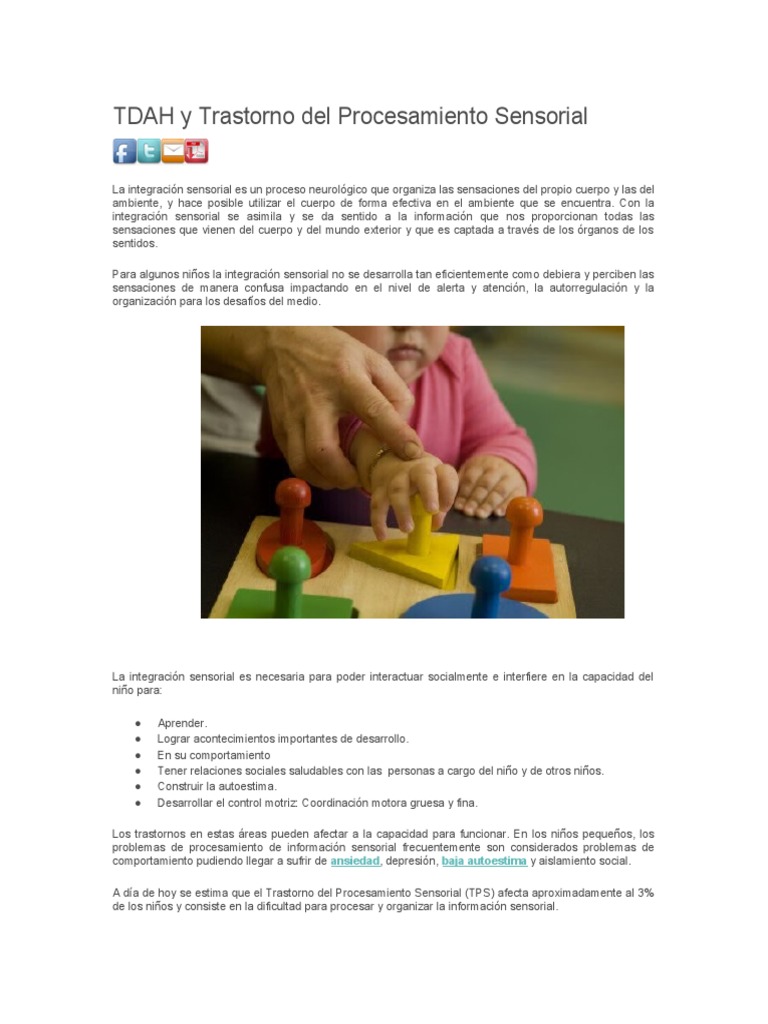 TDAH y Trastorno Del Procesamiento Sensorial | PDF | Trastorno de procesamiento sensorial ...