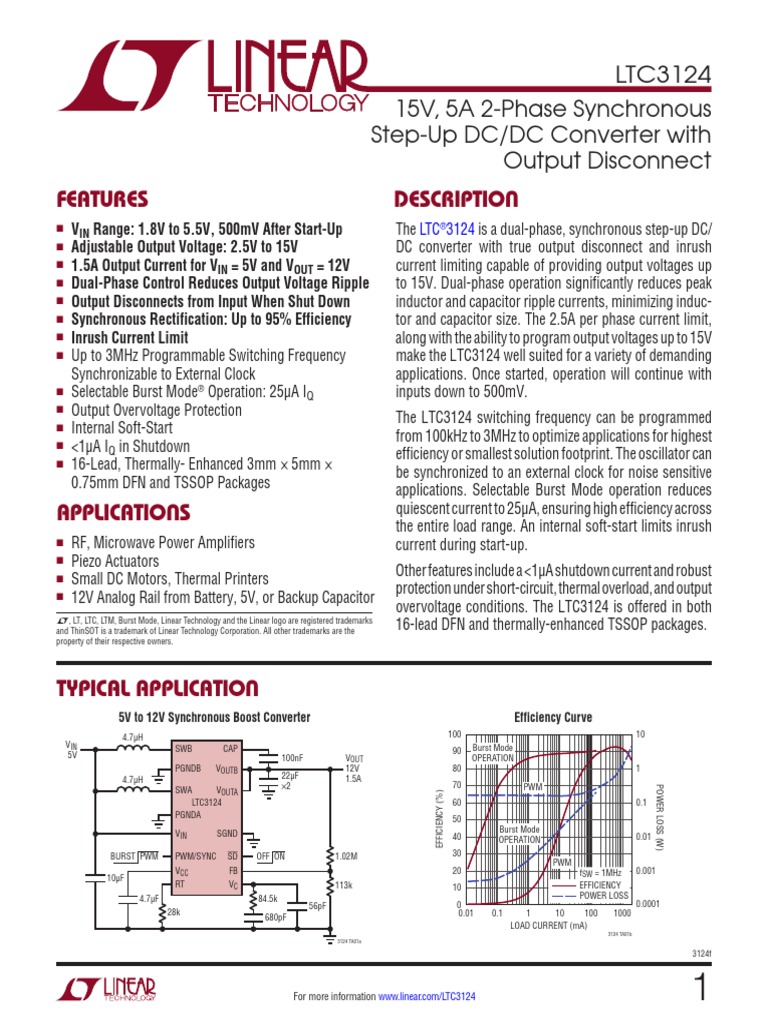 LTC 3124 | PDF | Amplifier | Electrical Engineering
