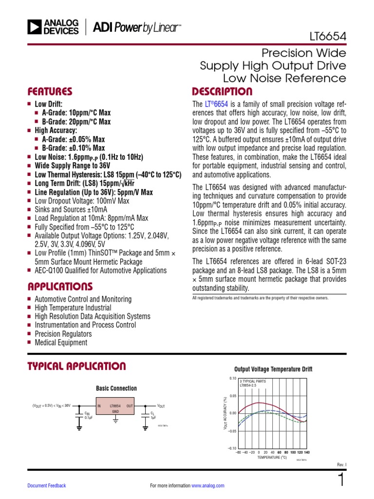 LT 6654 | PDF | Hysteresis | Thermocouple