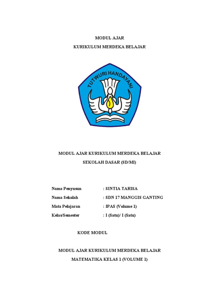 Modul Ajar KLS 1 SD | PDF