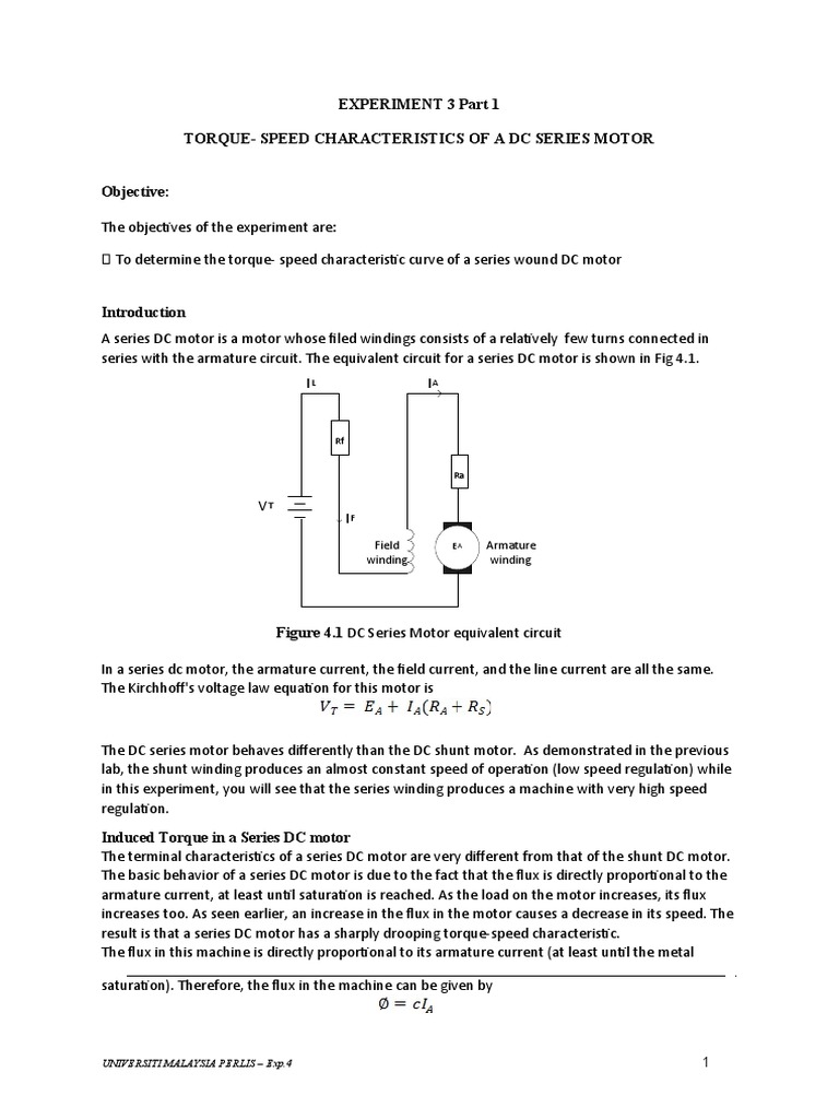 Experiment 3 | PDF | Electric Motor | Power Supply