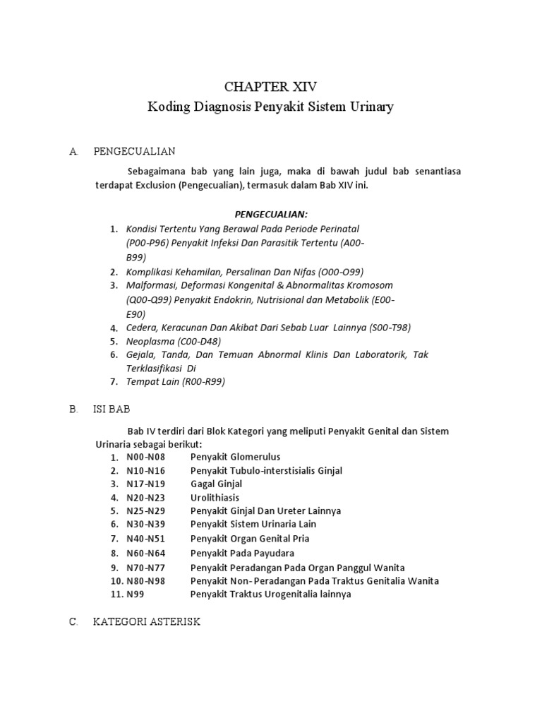 Koding Diagnosis Penyakit Sistem Urinary Mhs | PDF Koding Diagnosis Penyakit Sistem Urinary Mhs | PDF
