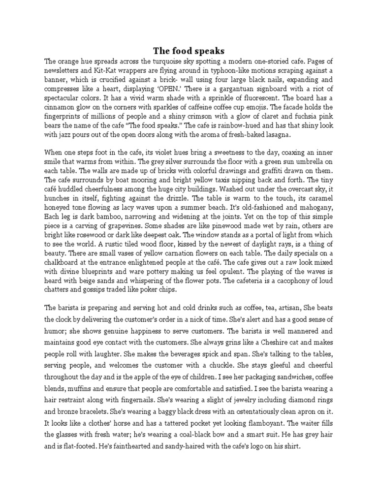 Descriptive Writing | Download Free PDF | Pizza | Foods