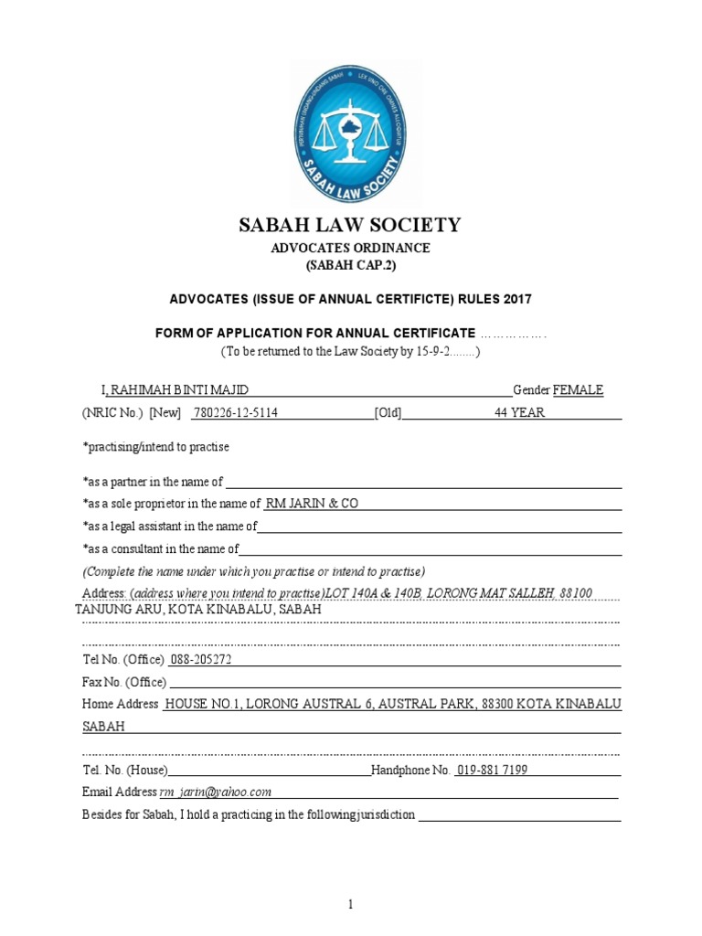 Form of Application For Annual Certificate 2022. | PDF | Government ...