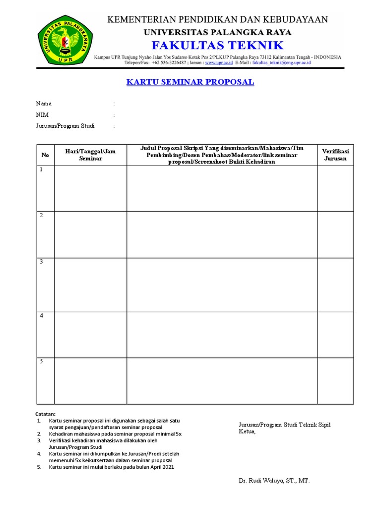 Kartu Seminar Proposal | PDF
