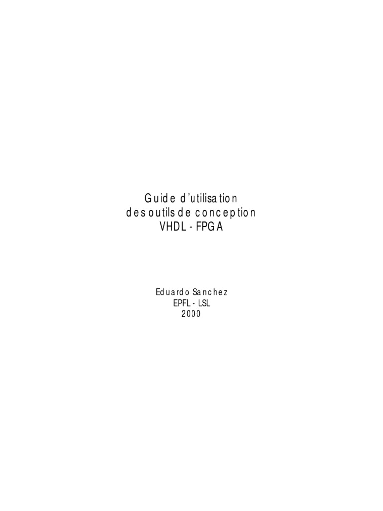 Vhdl Fpga Pdf Vhdl Bibliothèque Logicielle