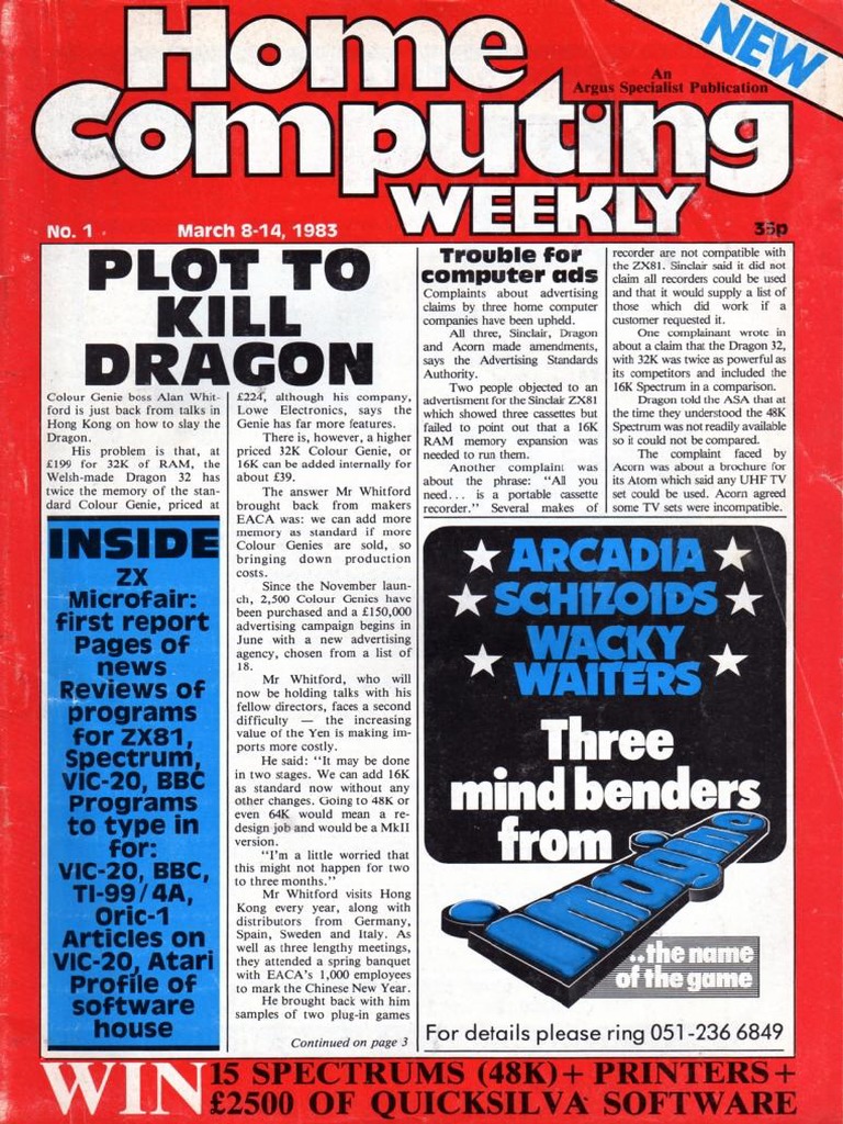 Home Computing Weekly 001 | PDF