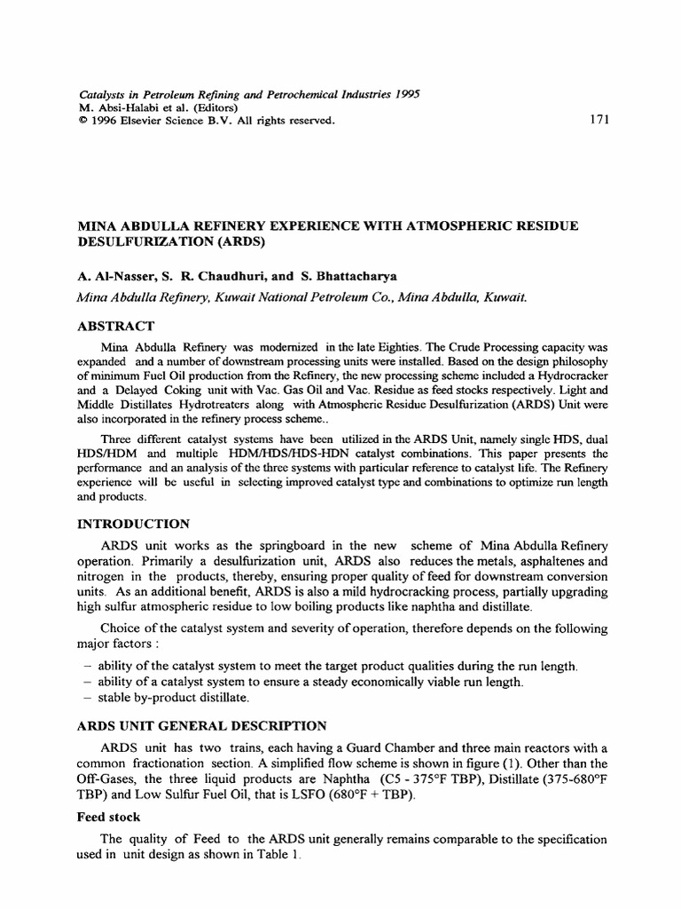 Mina Abdulla Refinery Experience With Atmospheric Residue ...