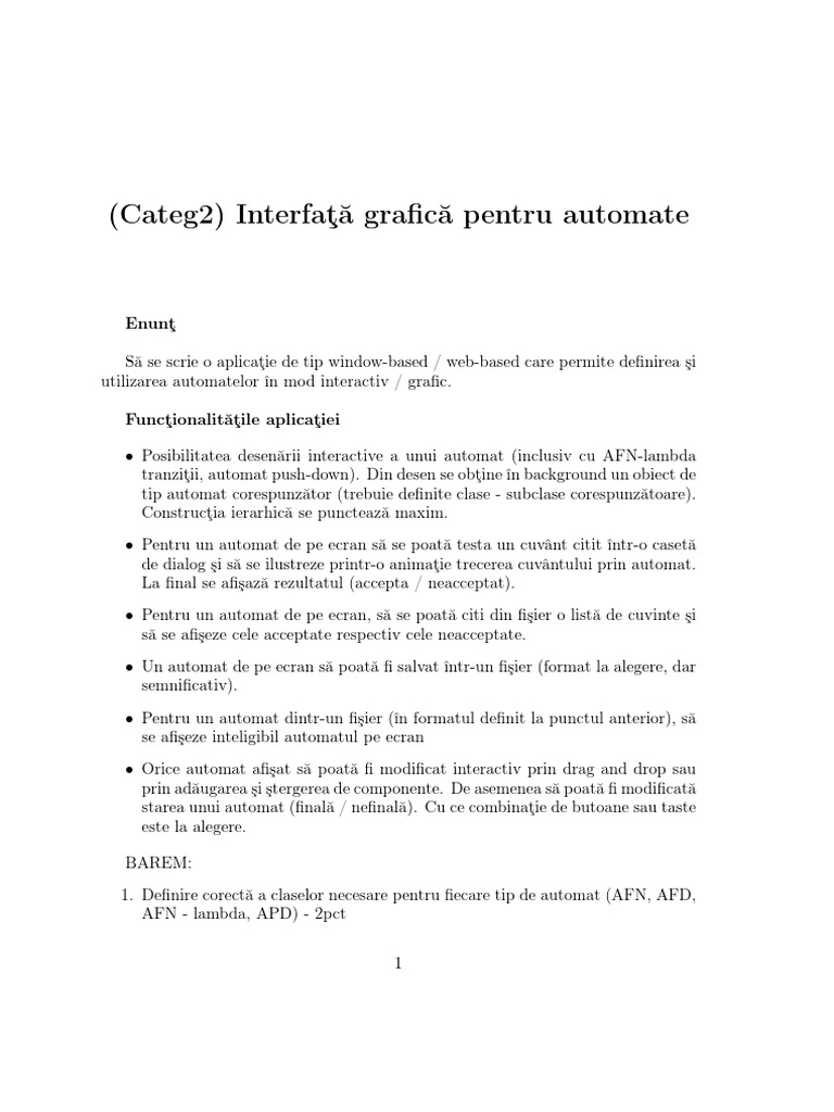 Interfata Grafica Automate | PDF