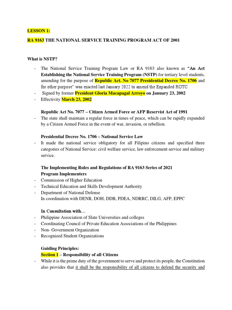 NSTP Reviewer | PDF | Morphine | Flag