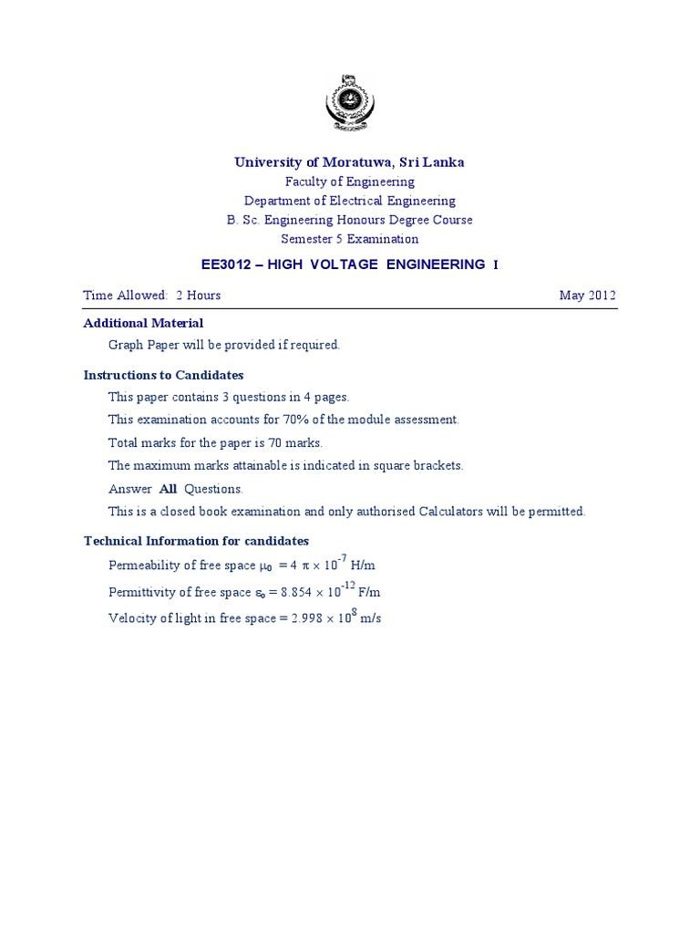 Analysis of High Voltage Engineering Concepts through Examination of ...