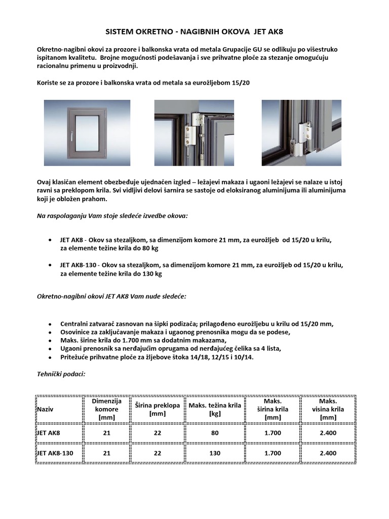 Okretno - Nagibni Okov GU AK 8 | PDF