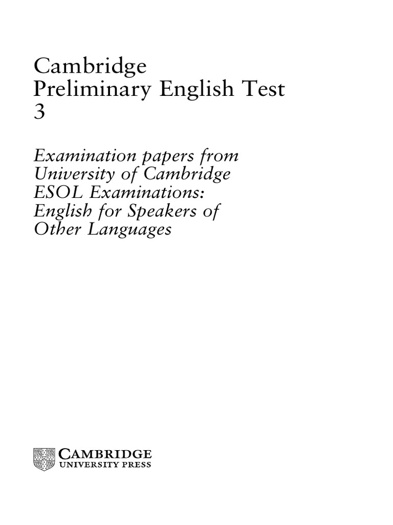 Pet Exam Papers 3 Test 1 | PDF | Books | Violin