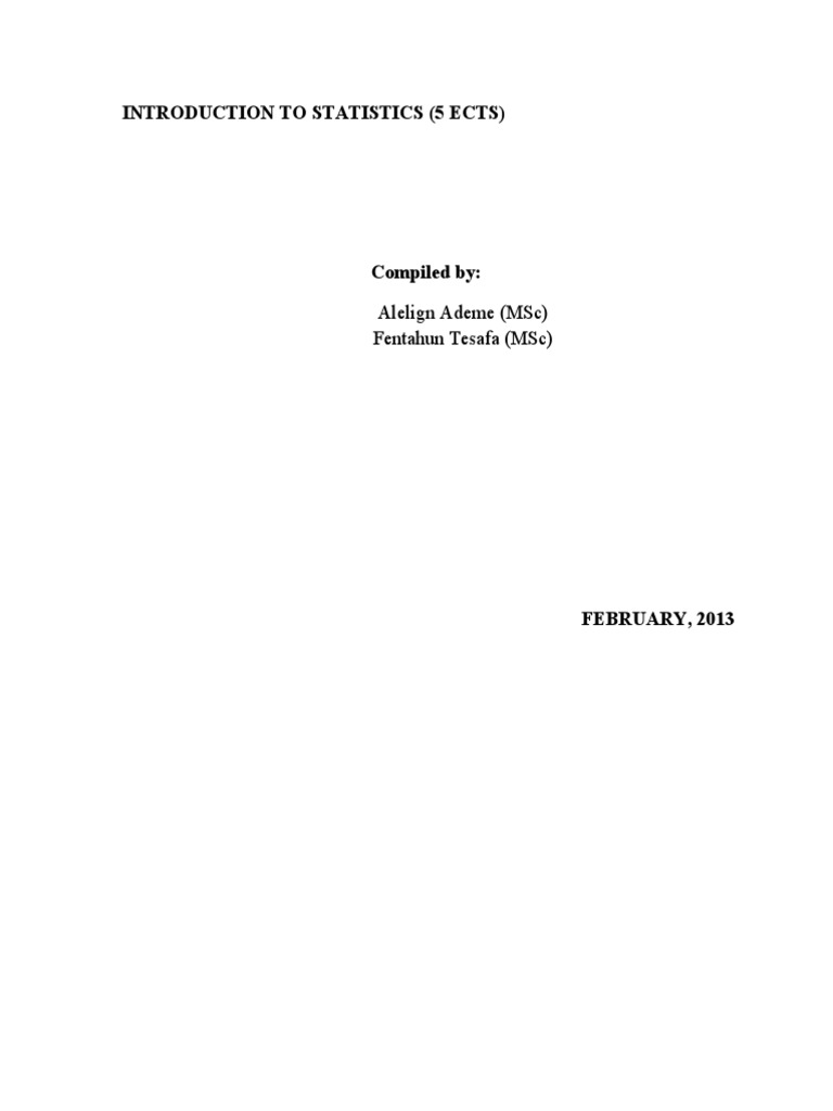 Introduction To Statistics Module | PDF | Statistics | Mode (Statistics)