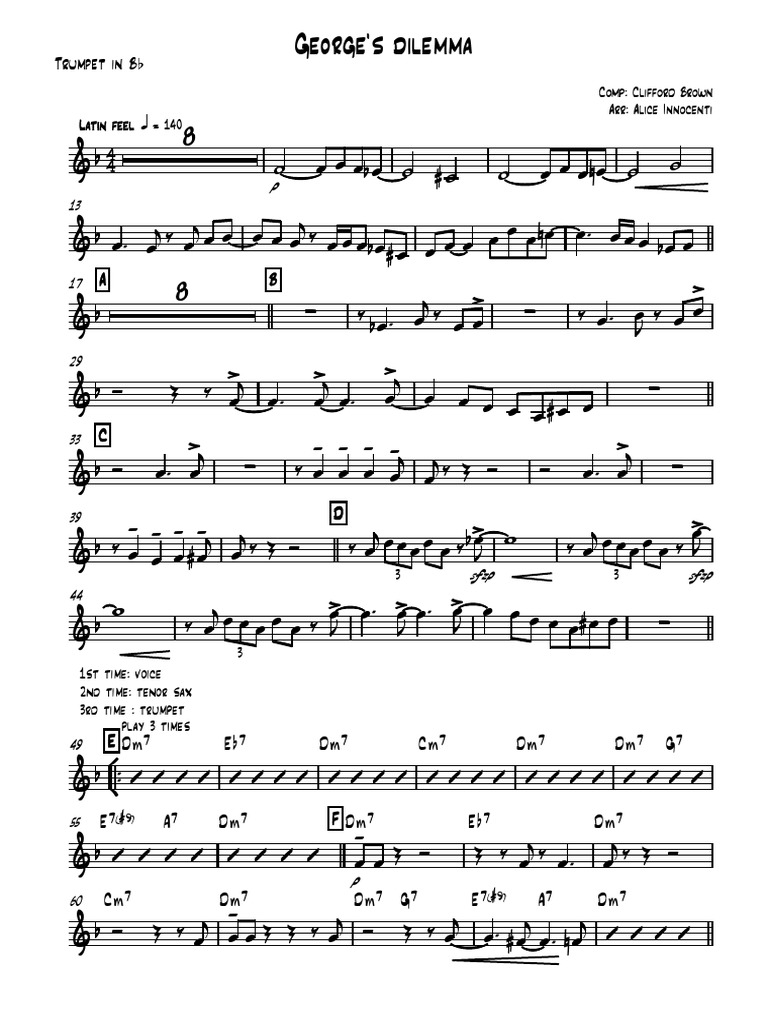 George's Dilemma Trumpet in BB | PDF