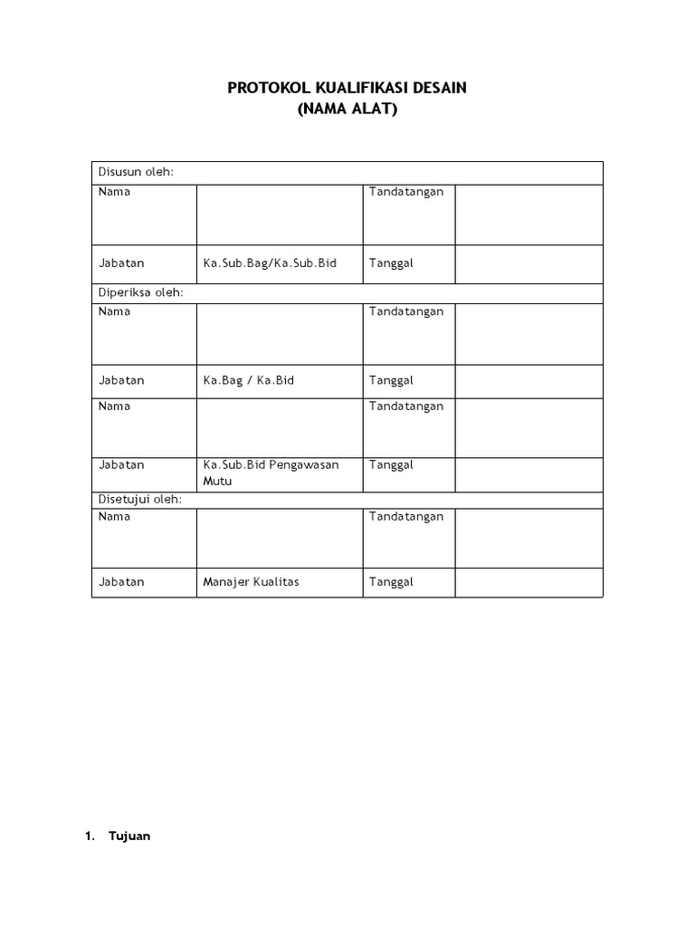 Format Protokol Kualifikasi Desain | PDF