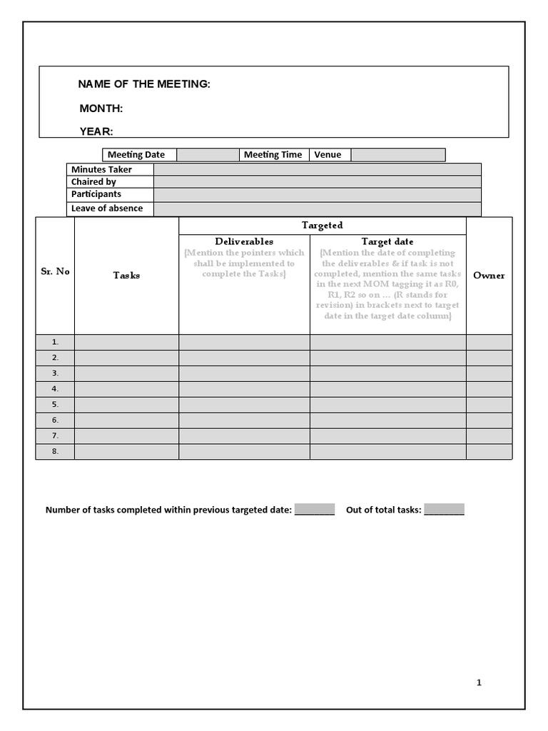 MOM Standard Template | PDF | Computers