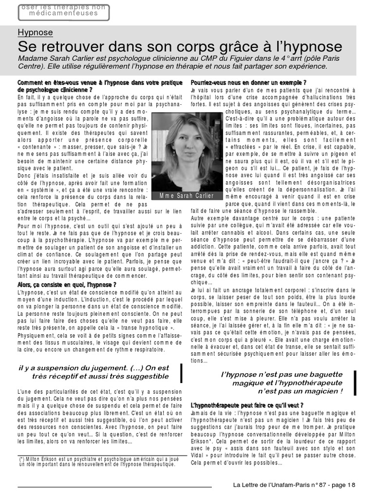 Se Retrouver Dans Son Corps Grâce À L'hypnose | PDF | Développement ...