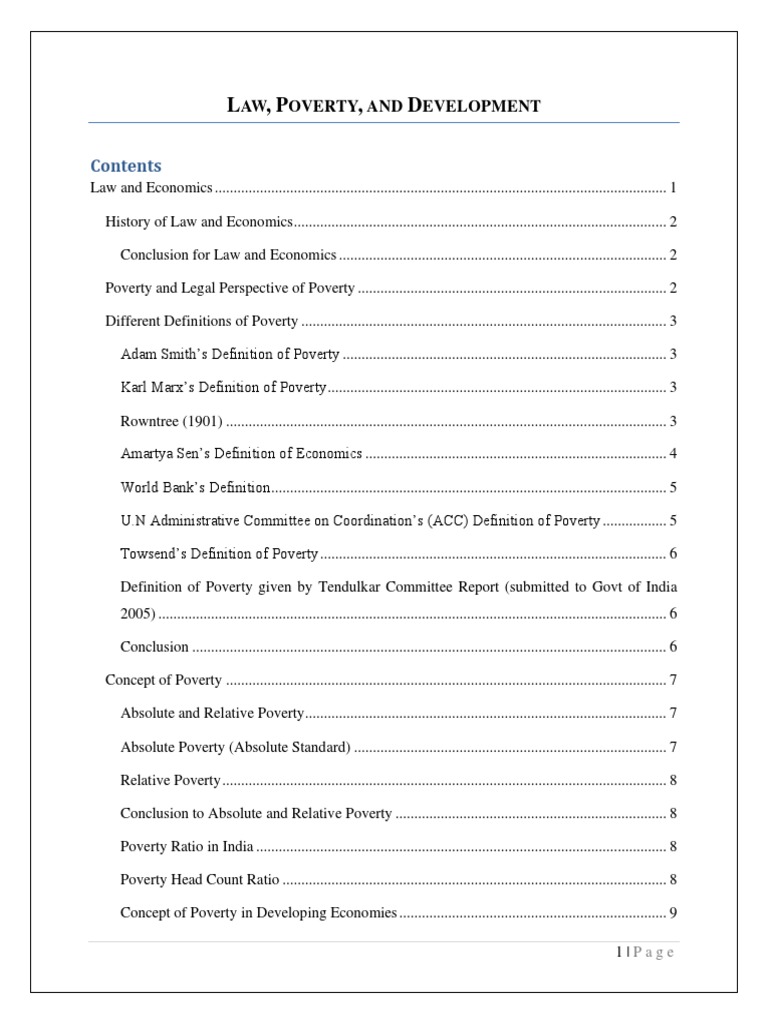 Law, Poverty, and Development Class Notes | PDF | Poverty Threshold ...