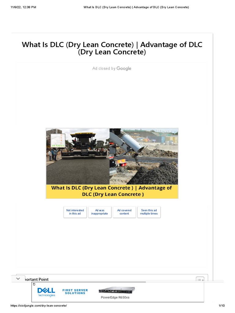 What Is DLC (Dry Lean Concrete) - Advantage of DLC (Dry Lean Concrete ...