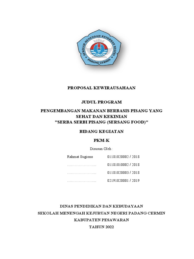 Contoh Proposal PKK (Sersang) | PDF