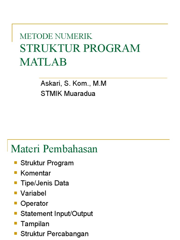 Pengenalan Matlab II ASK | PDF | Komputer