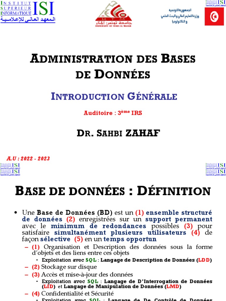Introduction aux Bases de Données | PDF | Acide | Bases de données