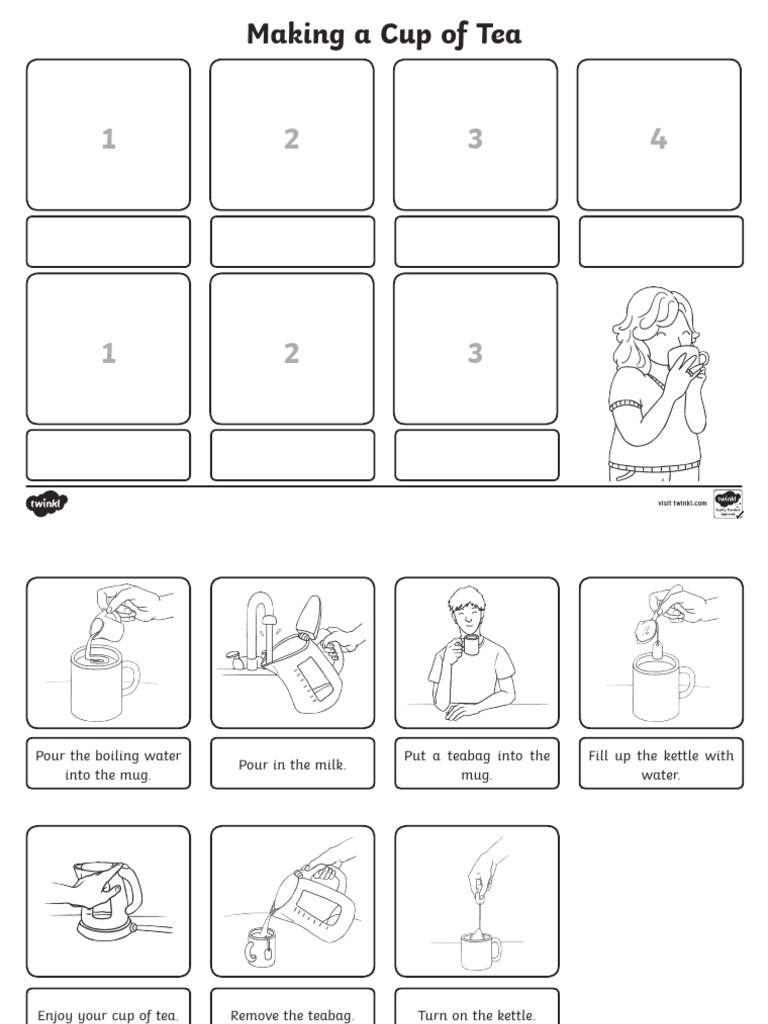 Making a Cup of Tea Sequencing Cards Ver 2 | PDF