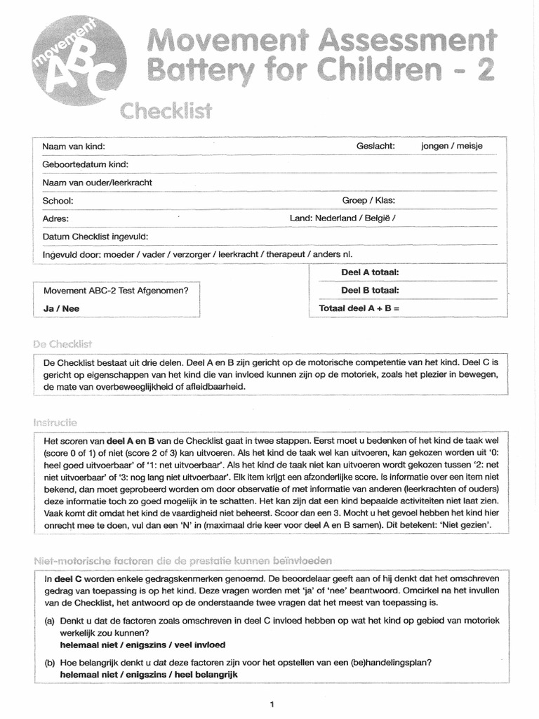 Movement ABC - Checklist | PDF