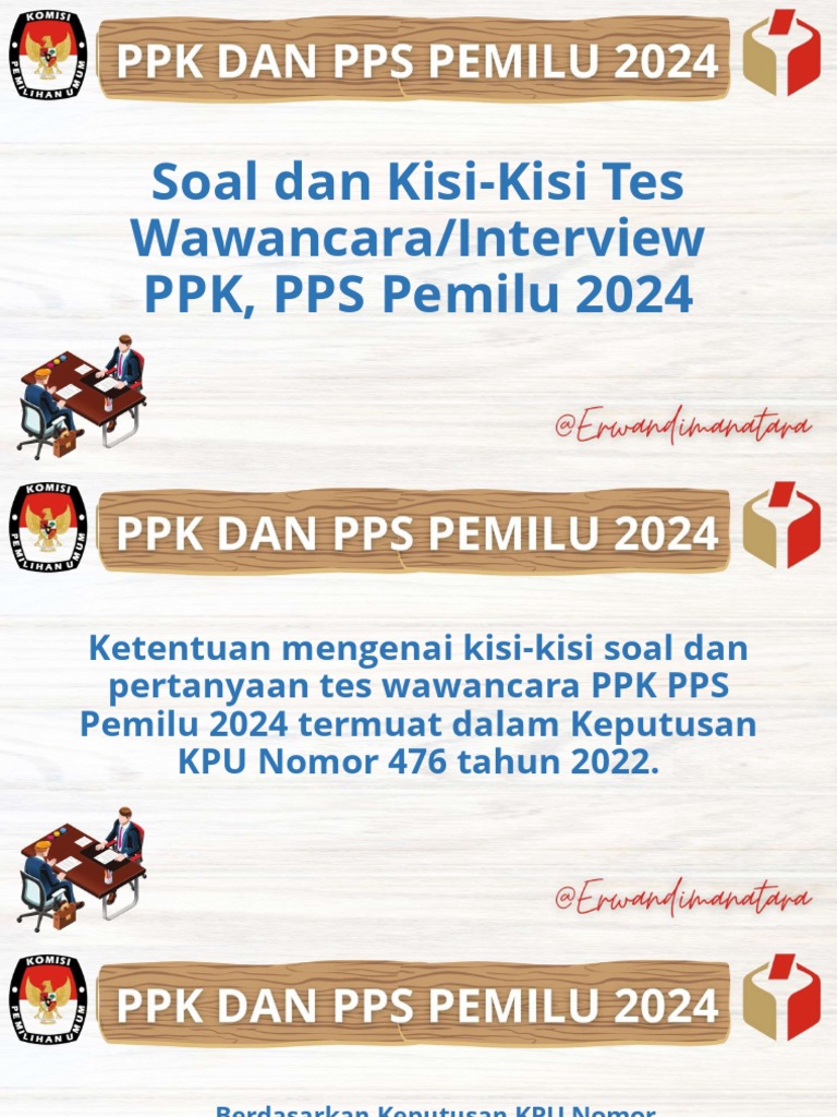 Kisi Kisi Dan Soal Tes Wawancara Calon Anggota Ppk Dan Pps Pemilu 2024
