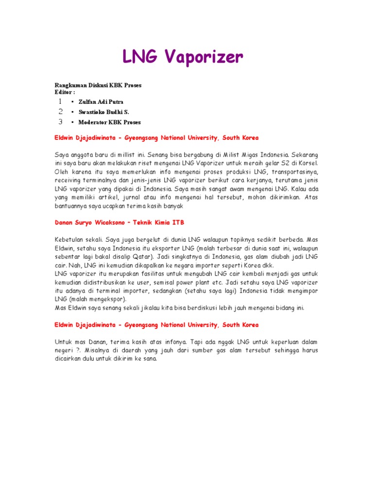 LNG Vaporizer | PDF | Perpindahan Panas | Tabung Vakum