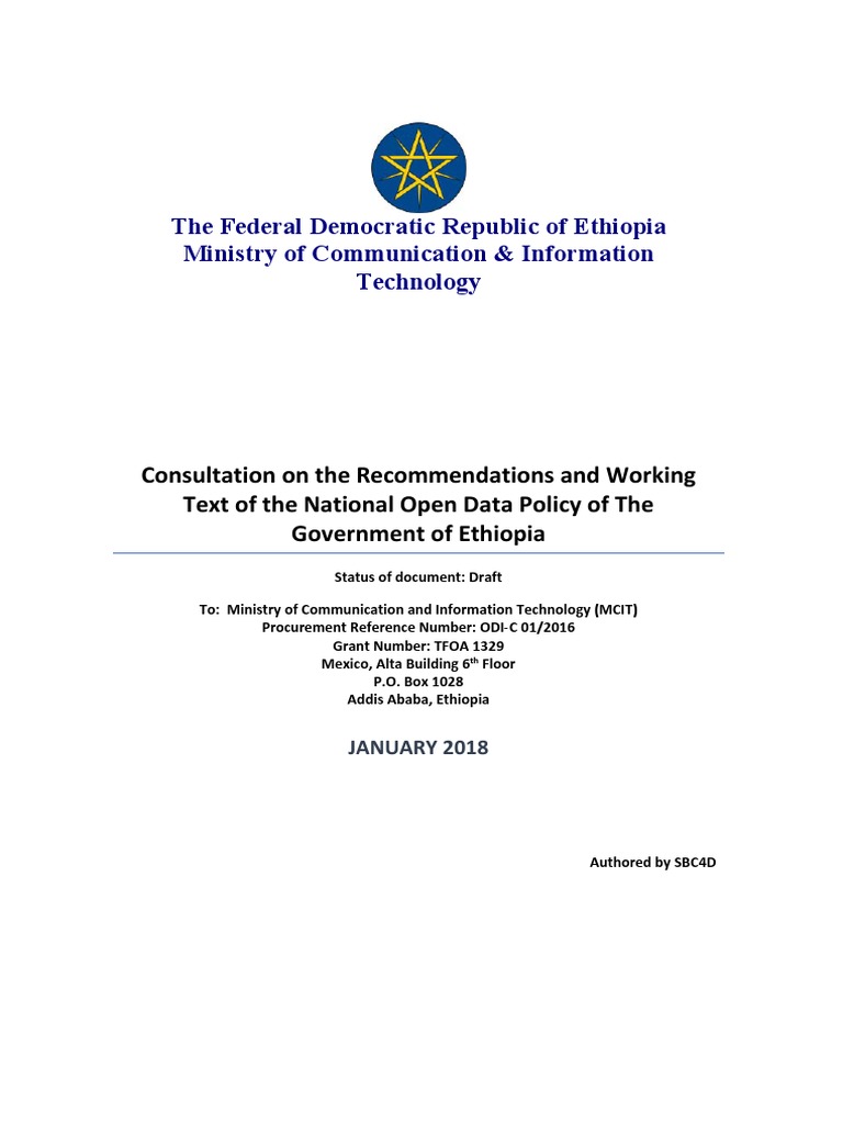 Draft Open Data Policy and Guideline | PDF | Privacy | Freedom Of ...