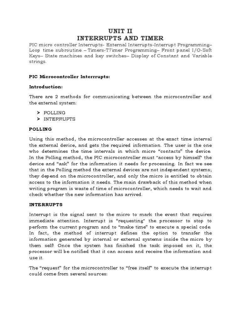 PIC Microcontroller Interrupts: Understanding Interrupt Sources and Programming | PDF ...