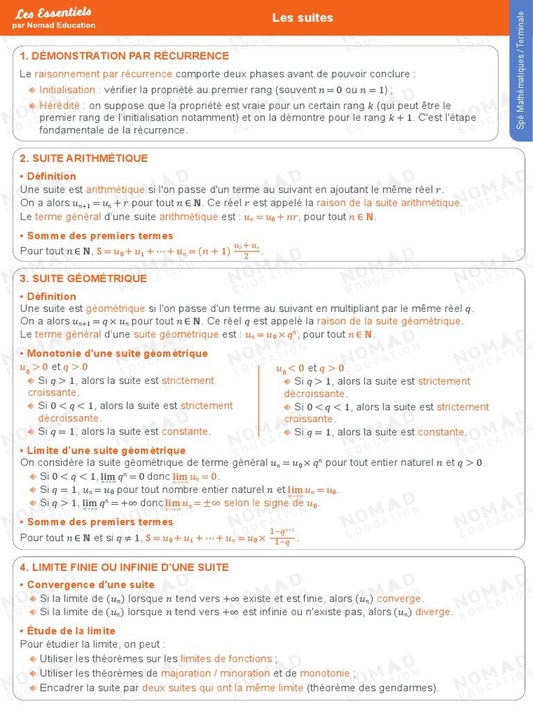 Les Suites | PDF | Séquence | Limite (mathématiques)