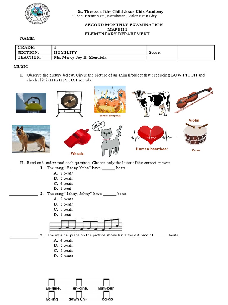 Mapeh 1 2ND Monthly | PDF | Color | Hand