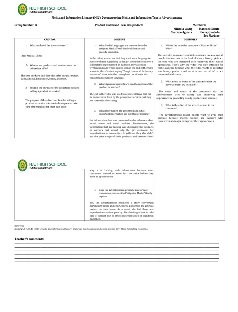 Deconstructing Advertisements | PDF | Advertising | Mass Media