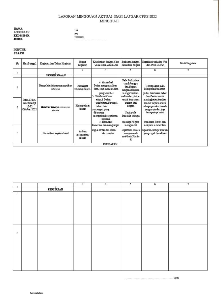 Laporan Minggu Ke 2 | PDF