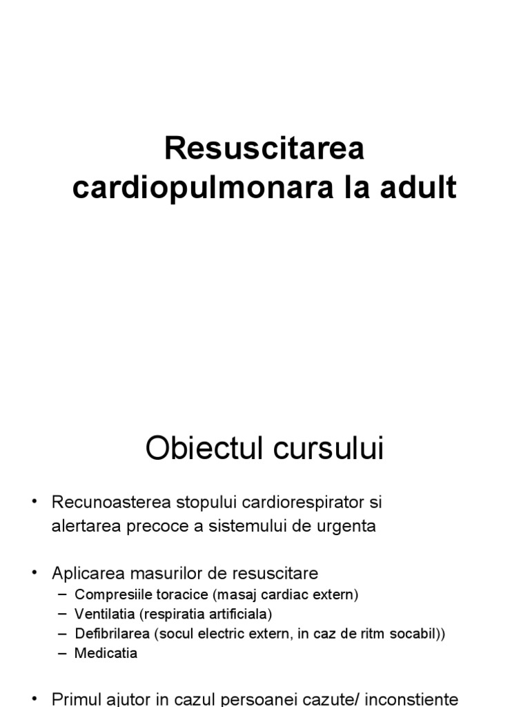 Resuscitare Cardiopulmonara La Adult | PDF