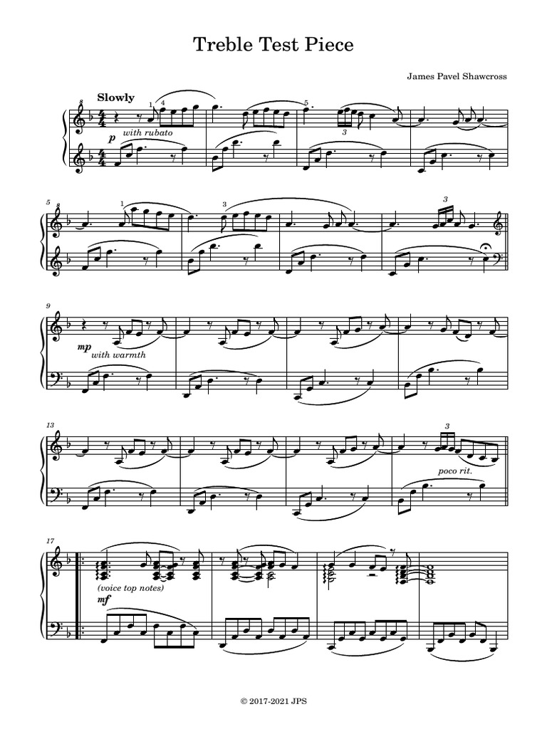 Treble Test Piece | PDF | Tempo | Musical Forms