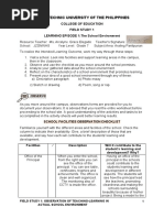 The School Environment: Field Study 1 | PDF | Classroom | Learning