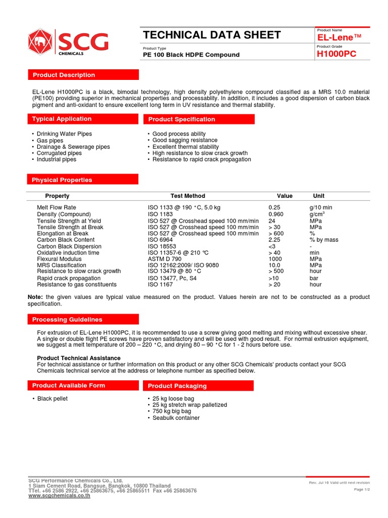 Ficha Tecnica - TUBO PEAD v1.2 ANEXO | PDF | Polyethylene | Building ...