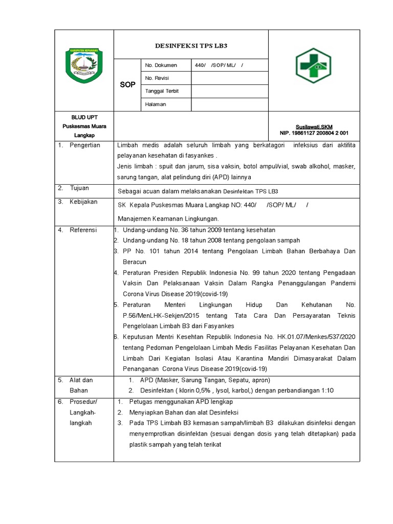 Desinfeksi TPS B3 | PDF