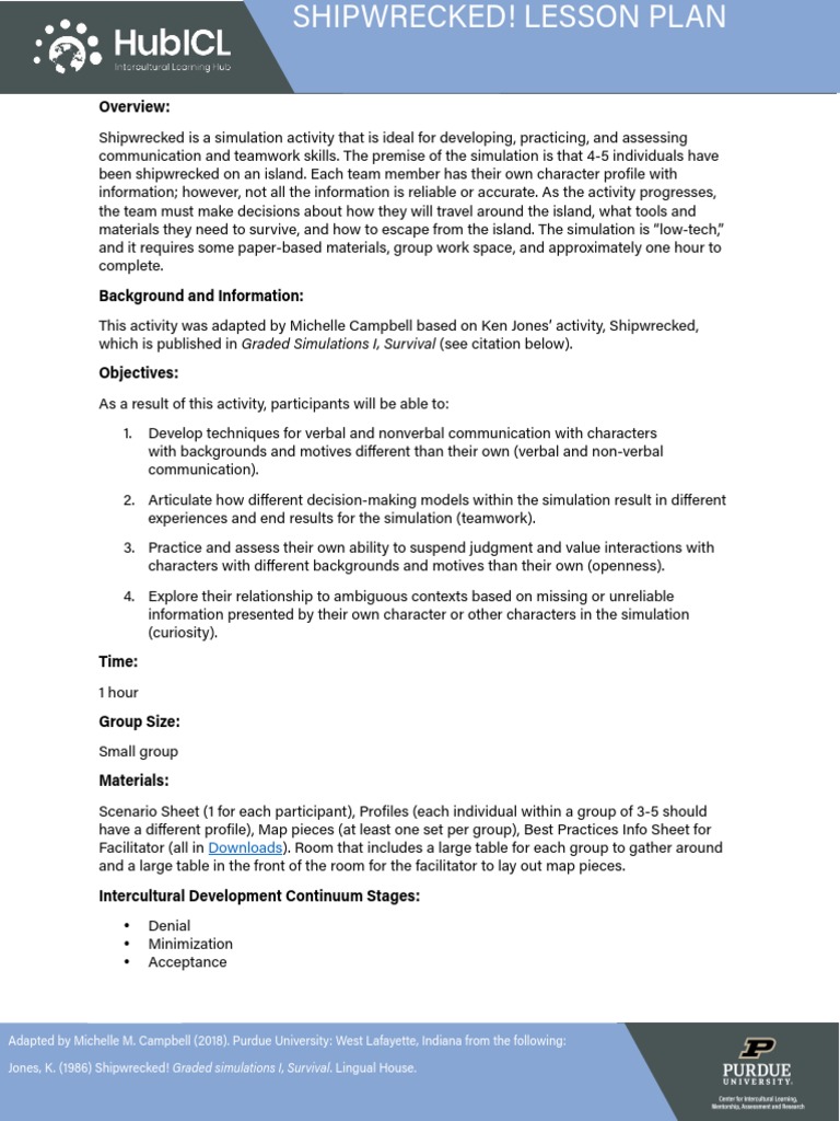 Shipwrecked Lessonplan | PDF | Nonverbal Communication | Communication