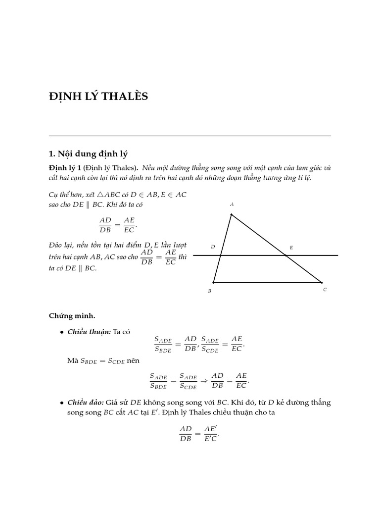 Định lý Thales | PDF