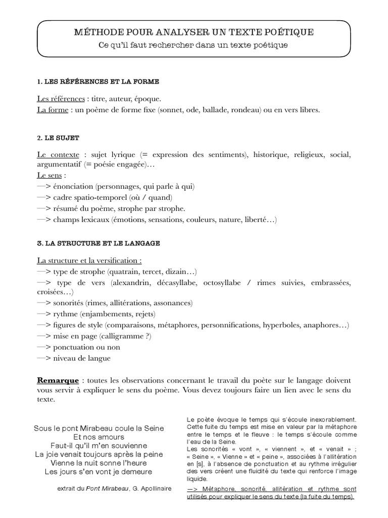 Analyser Un Texte Poetique | PDF