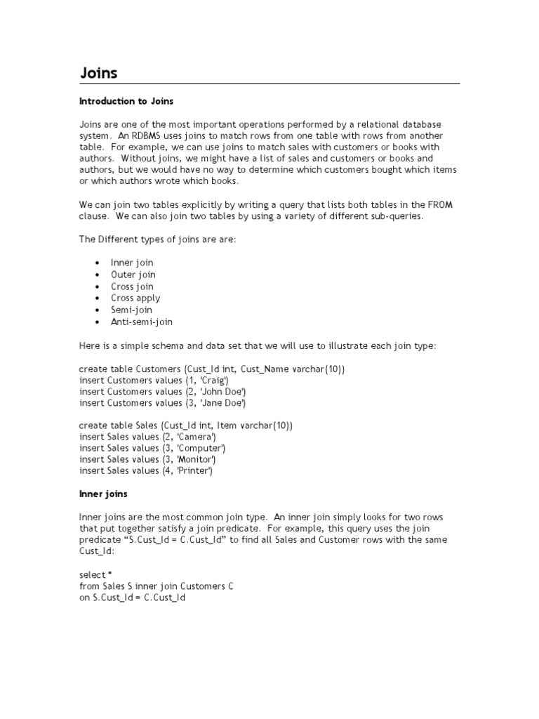 sql12 Joins | PDF | Computer Programming | Data Management