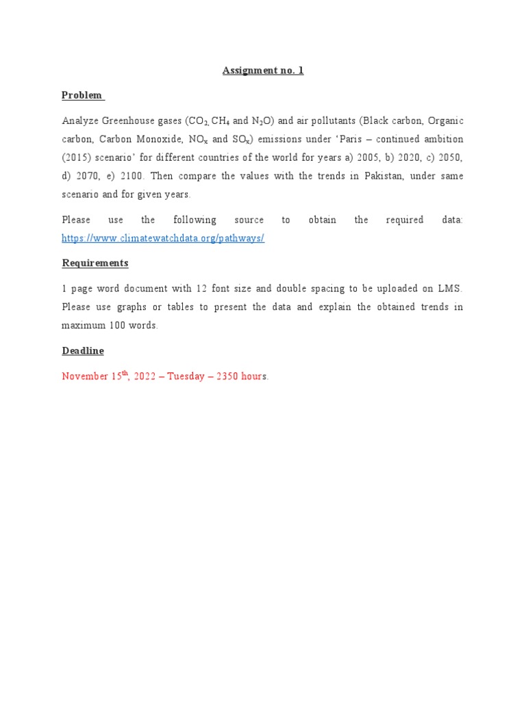 Assignment No.1 Details and Requirements | PDF