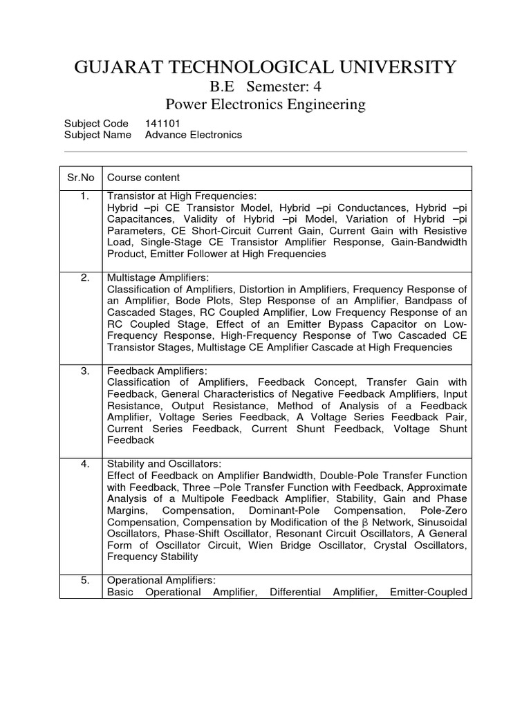 Advance Electronics | PDF | Amplifier | Operational Amplifier