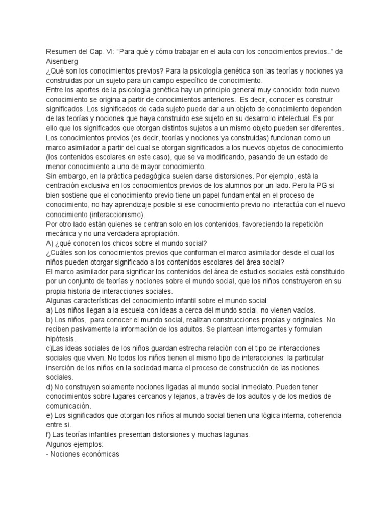 Resumen Del Cap | PDF | Conocimiento | Aprendizaje
