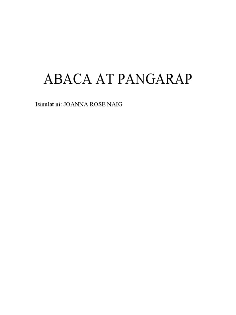 Abaca at Pangarap | PDF